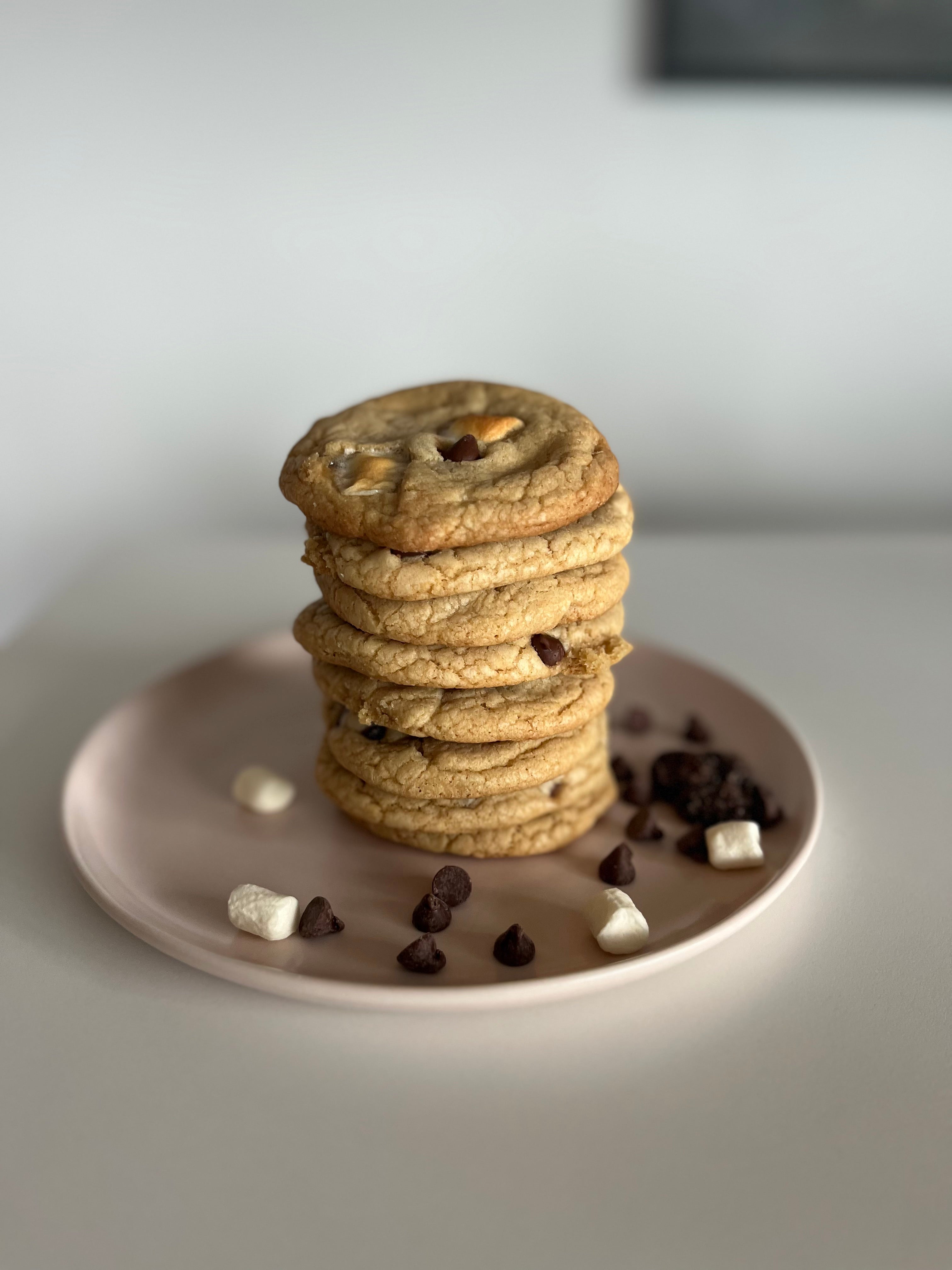 Brown Butter Strawberry Chocolate Chip Cookies. With mini marshmallows ...