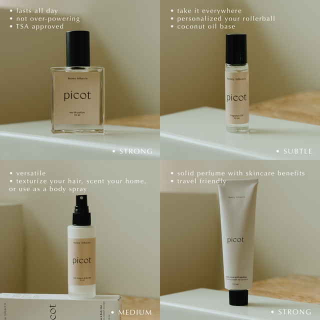 Honey Tobacco Perfume | Picot Collective | Non-Toxic Fragrance